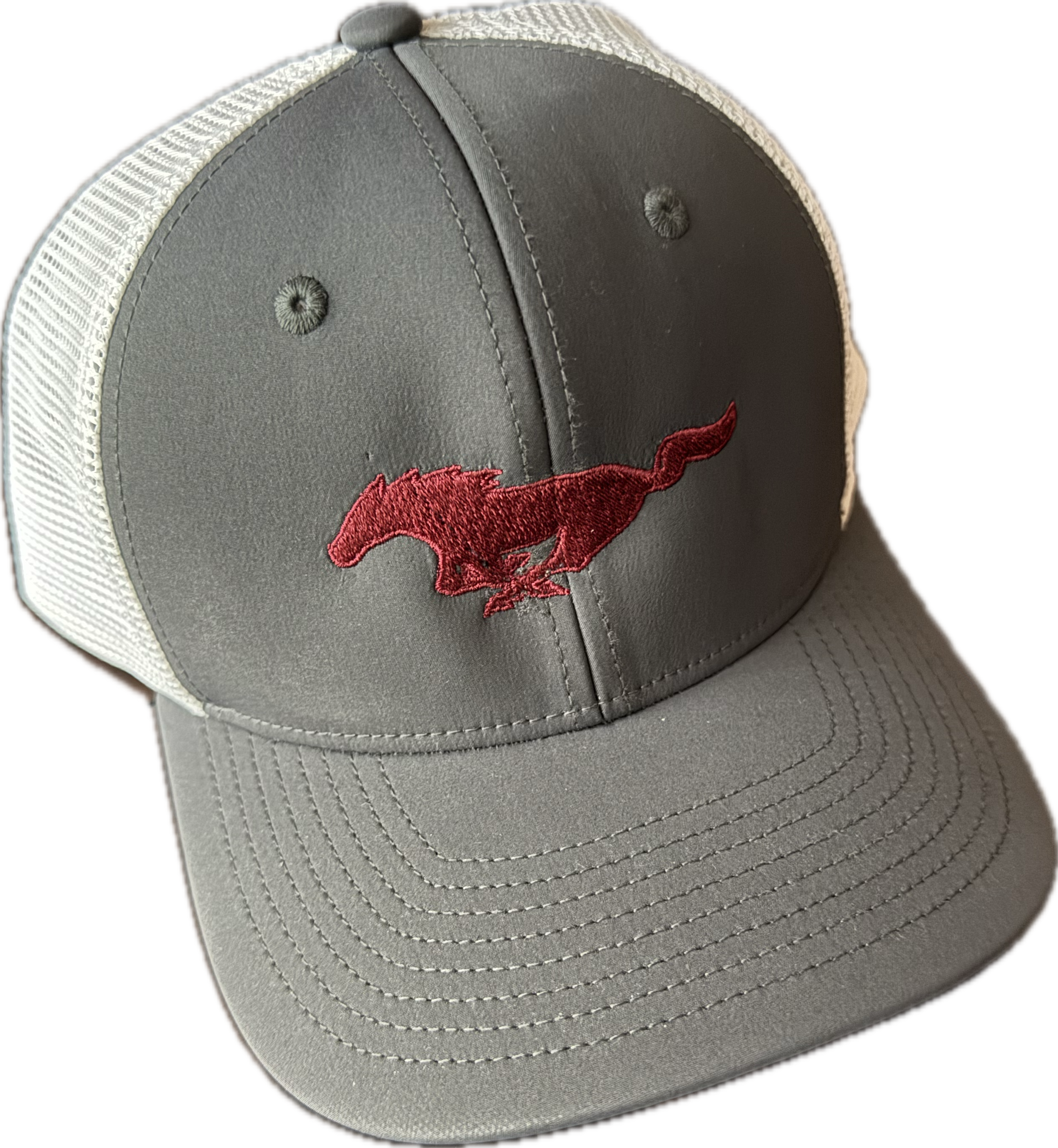 Mustangs Logo Hat grey/maroon – The Crafty Peach